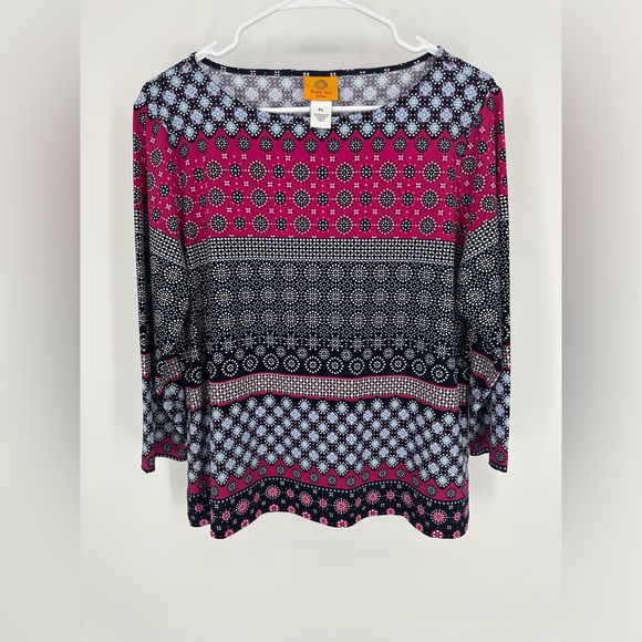 Ruby Rd. | Tops | Ruby Rd Womens Petites Pl Large 34 Sleeve Navy Pink ...